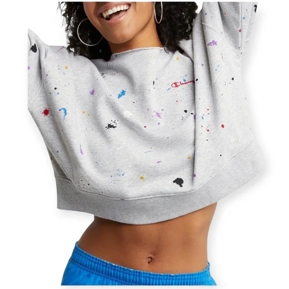 Champion | Sweaters | Champion Gray Paint Splatter Campus ...